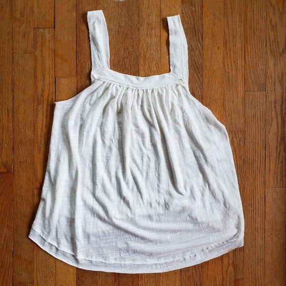 Free People | Tops | Free People Ivory Boho Tank Top Nwt Square Neck ...
